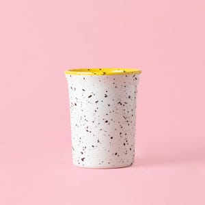 Handmade Ceramic Glass – Artisan Pottery From Spain, Yellow White ...