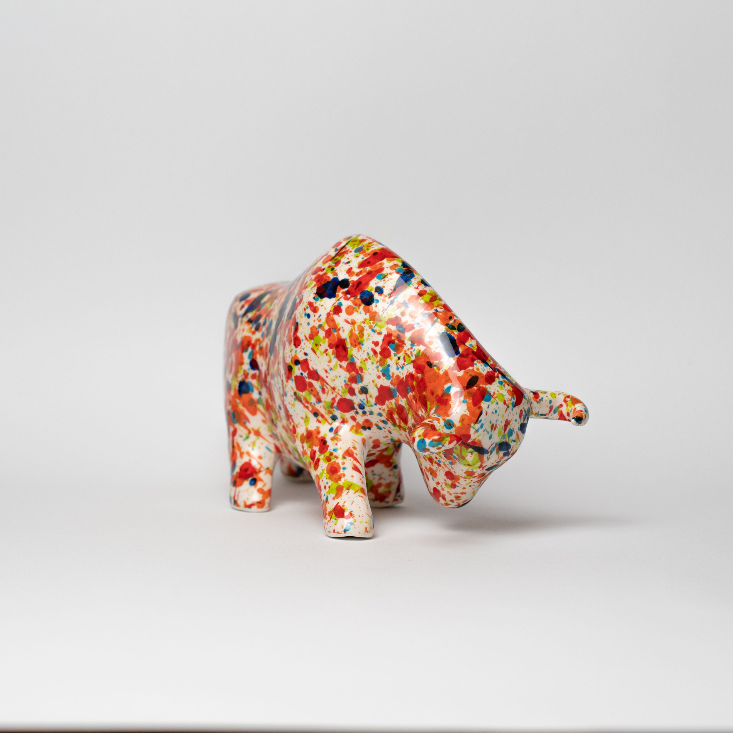 Ceramic Bull Sculpture Colorfull Bull Lover's Gift - Etsy