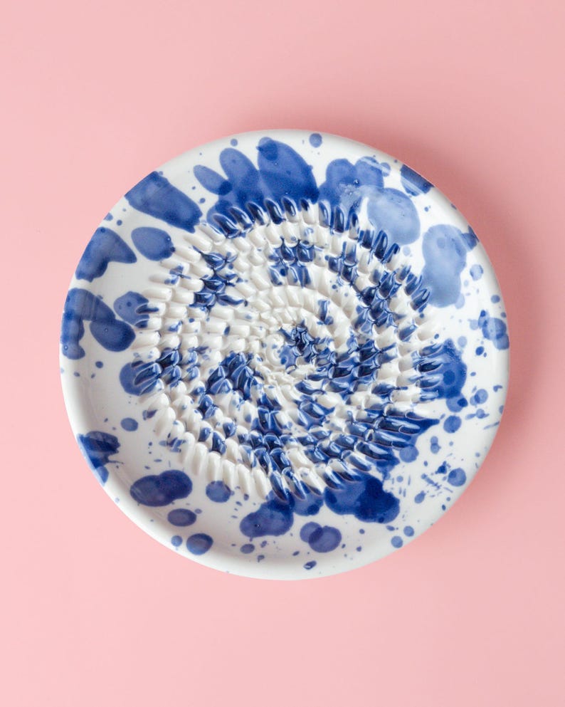 Handmade Ceramic Grater Plate: Spanish Kitchen Utensil, Ginger Garlic ...