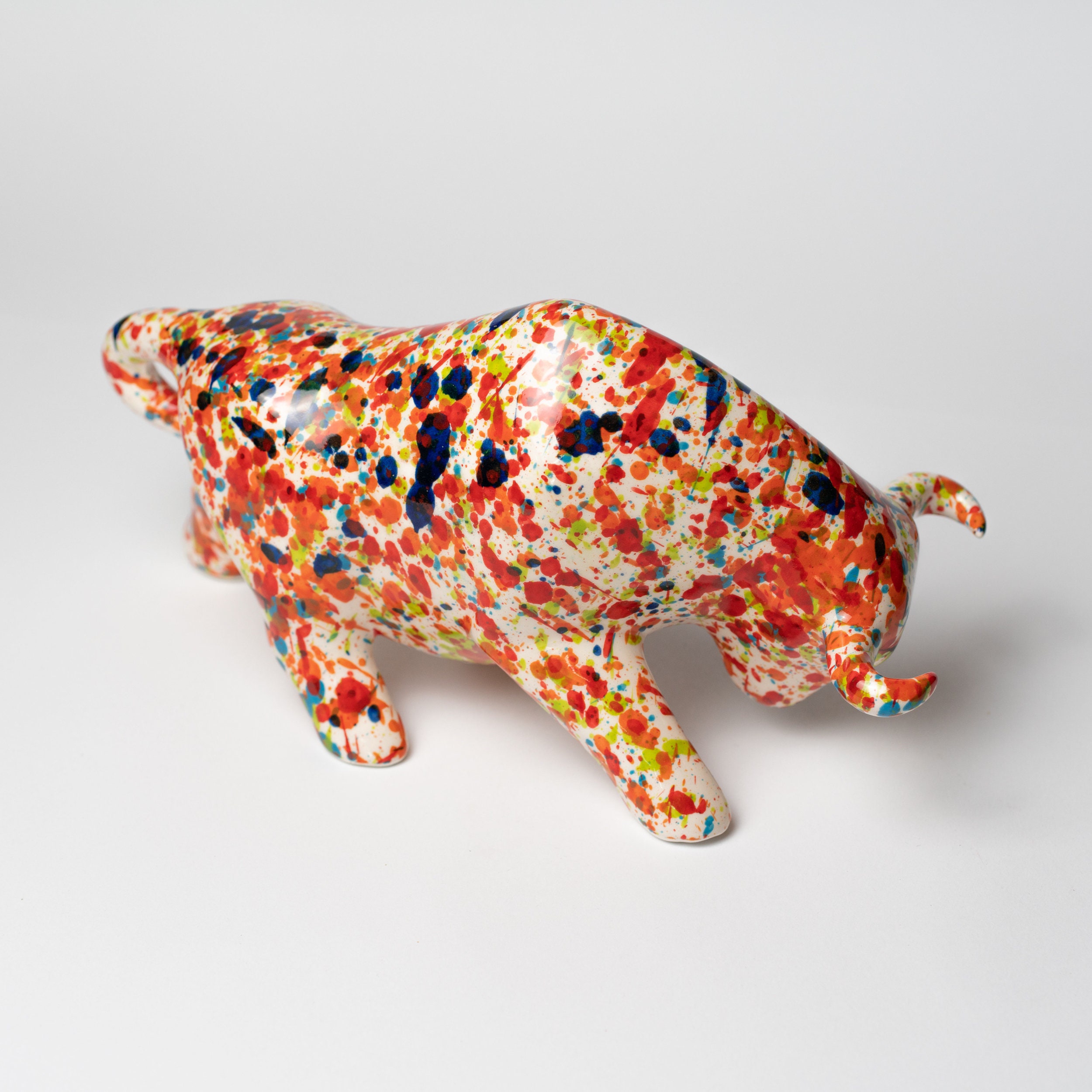 Ceramic Bull Sculpture Colorfull Bull Lover's Gift - Etsy