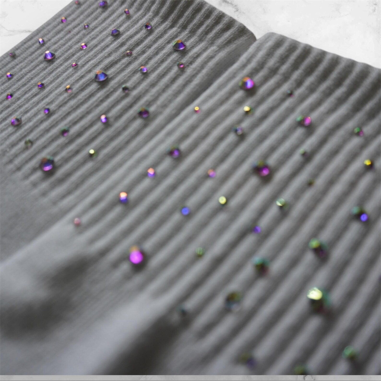 SPARKLY - Handmade Rhinestone Pilates Grip Socks Ft: Iridescent ...