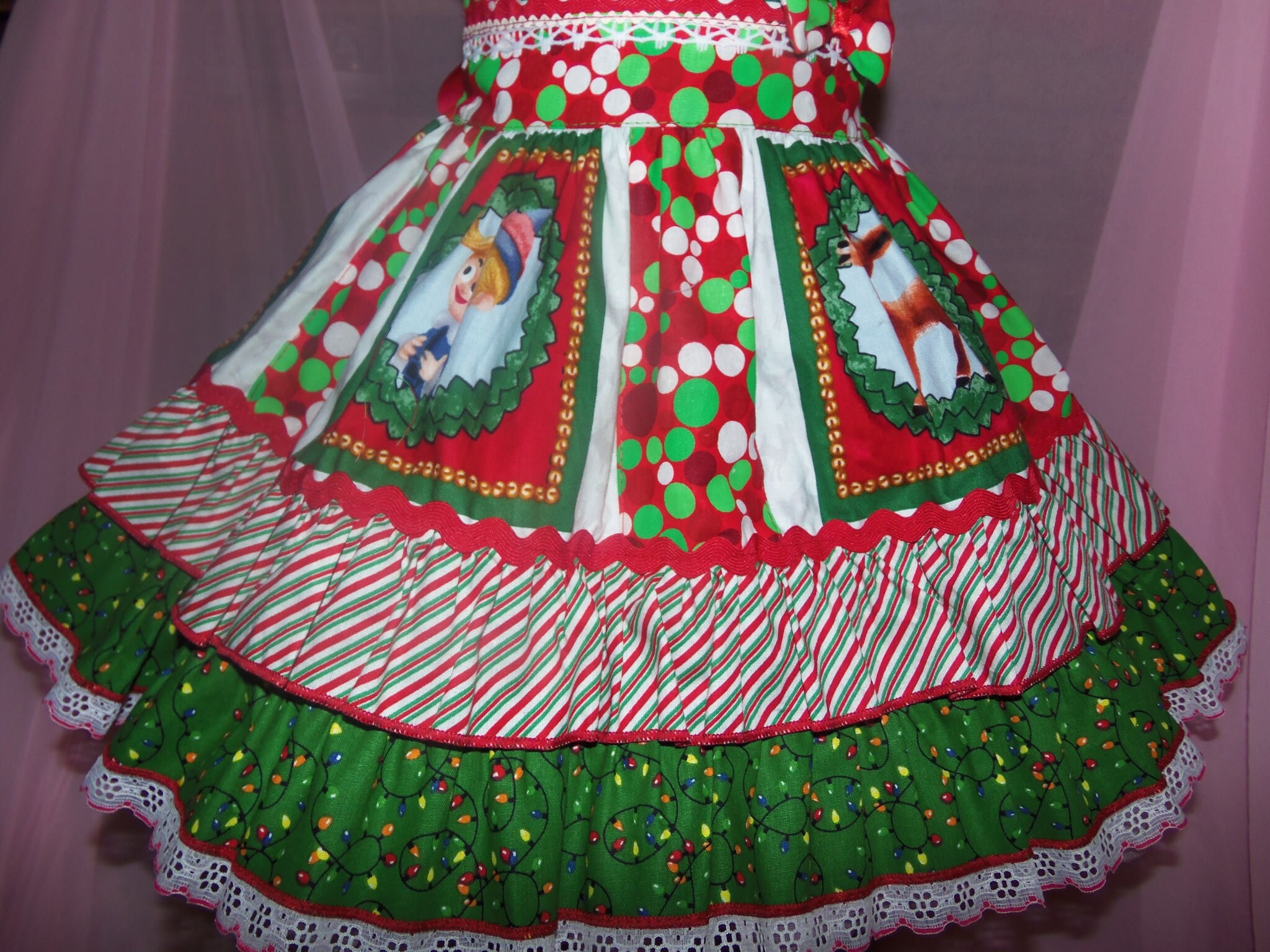 Rudolphs the Red Nosed Reindeer Girl Dress Rare Vintage Fabric - Etsy