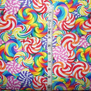 Rainbow Lollipops Rainbow Swirls Candy Fabric by the Half Yard Lollipop ...