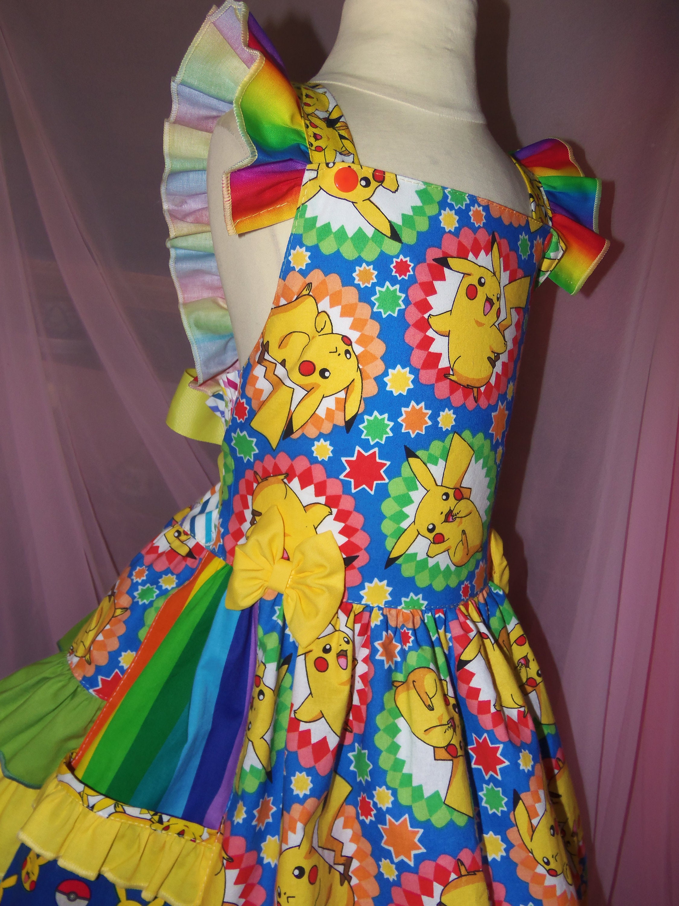 Pikachu Girls Pokemon Dress Pokemon Birthday Party Pokemon - Etsy