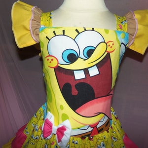 Sponge Man in Pants Girls RARE Vintage Fabric Dress Size 5t Ruffles - Etsy