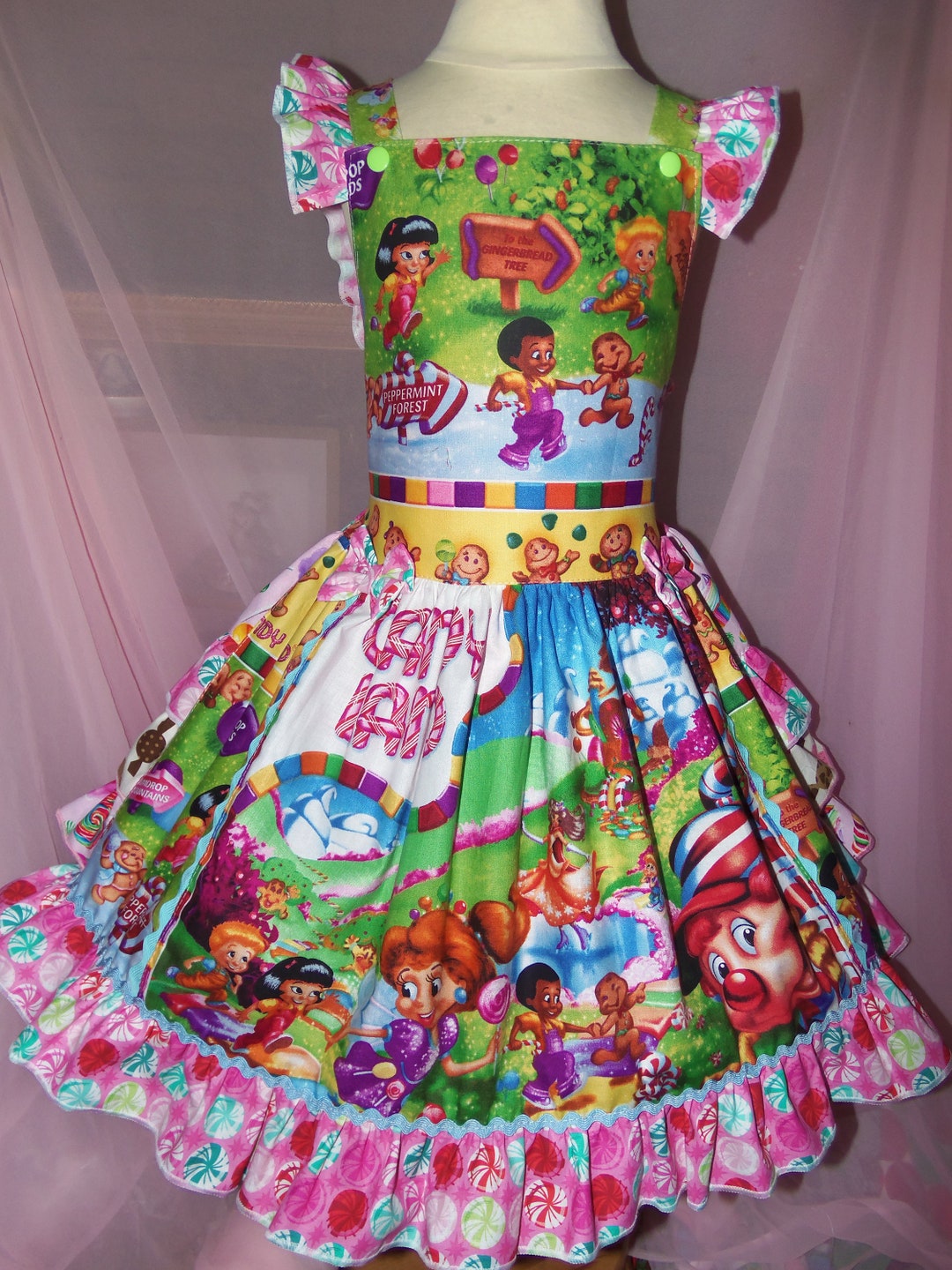 Candyland Peppermint Forest Gingerbead Tree Lollipop Woods Vintage ...