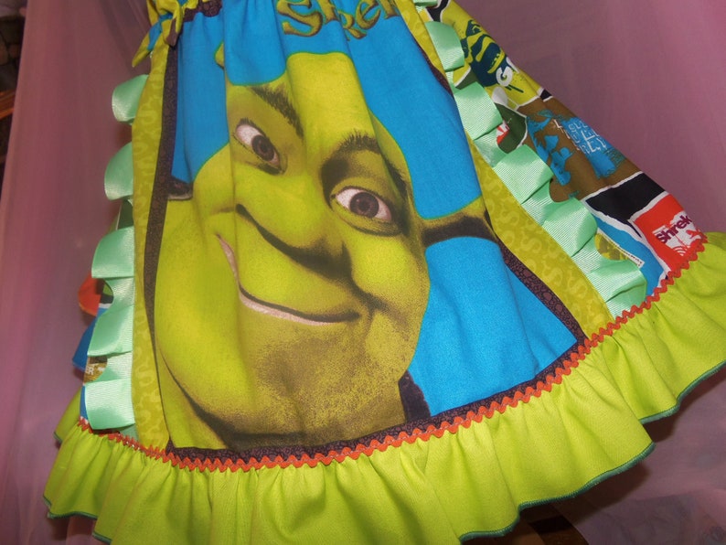 Donkey and Shrek Vintage RARE Fabric Dress Size 7 Ruffles - Etsy