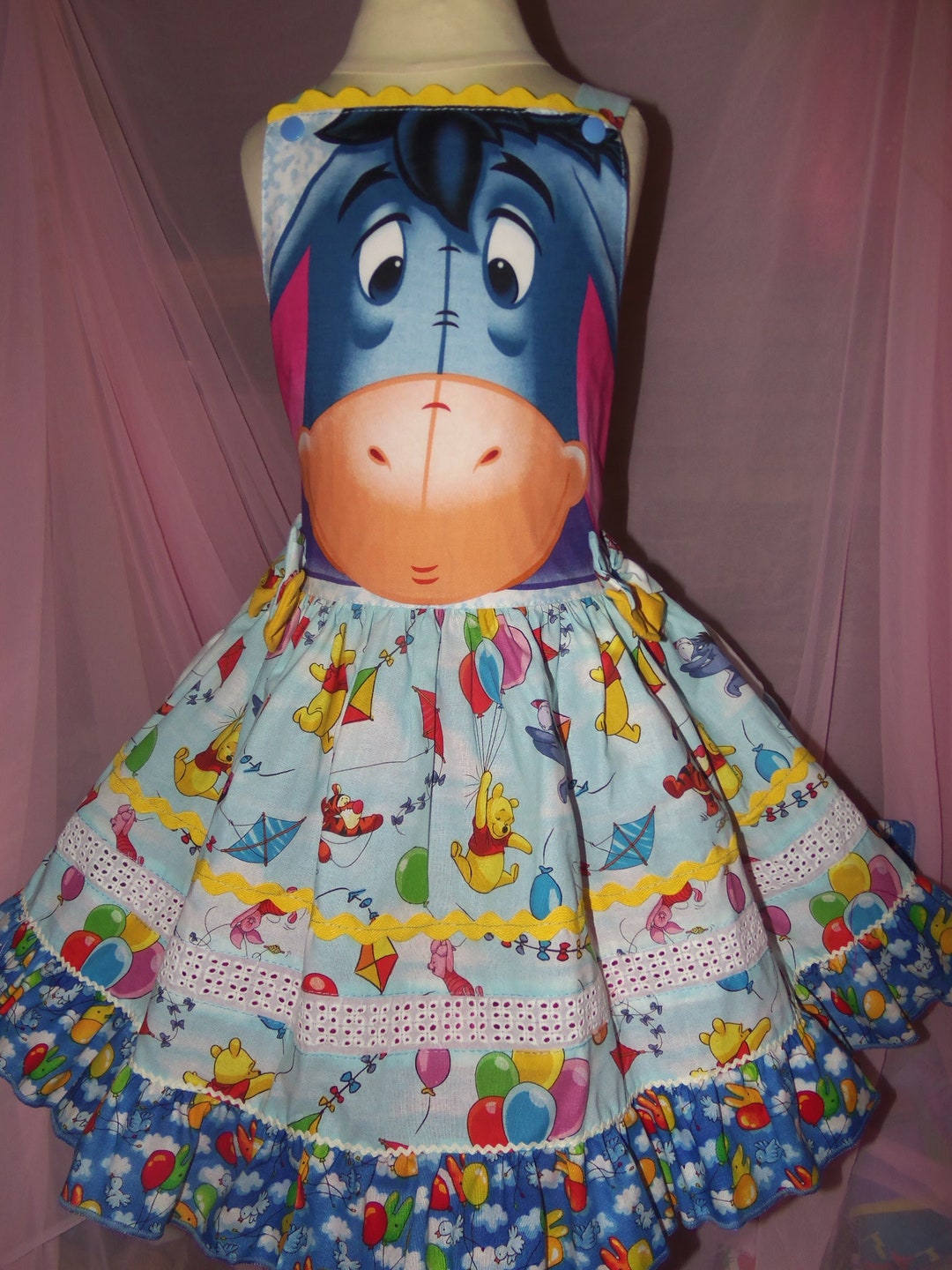 Eeyore Back to School Summer Easter Party Girl's Vintage Fabric Dress ...