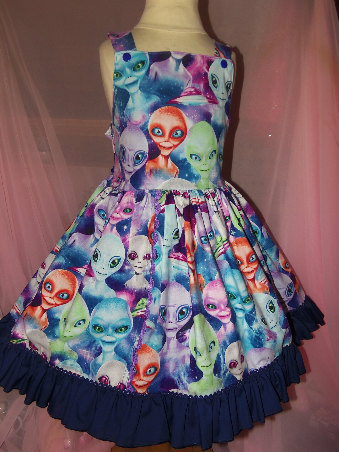 Aliens Twirl Dress Wedding Picture Day Party B-day School Day Vintage ...