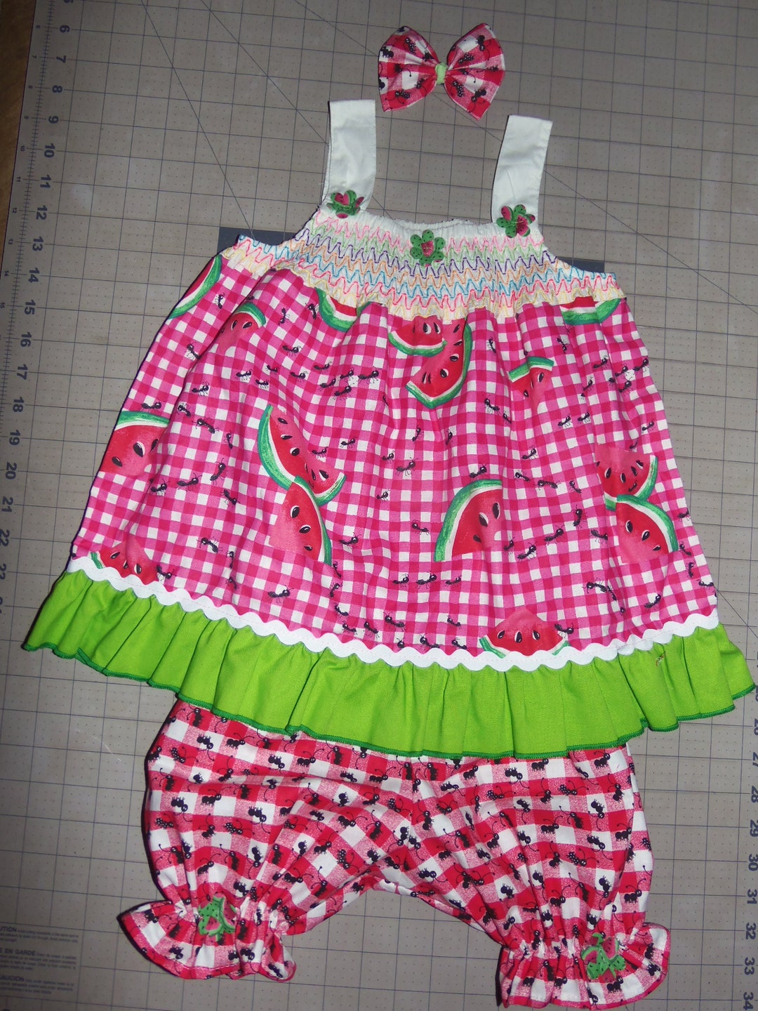 I Have Ants in My Pants Watermelon RARE Fabric Baby,toddler Bow ...