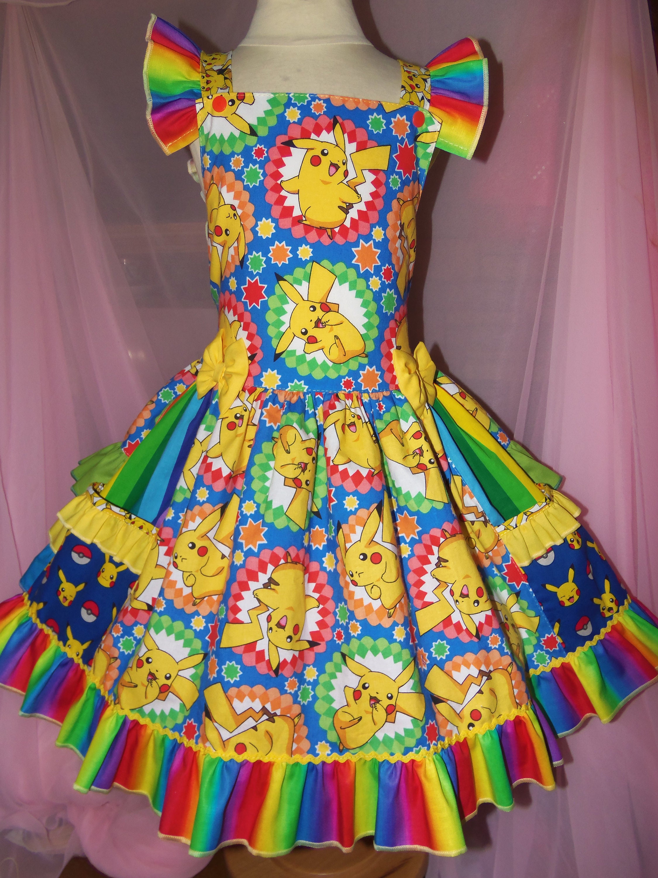 Pikachu Girls Pokemon Dress Pokemon Birthday Party Pokemon - Etsy