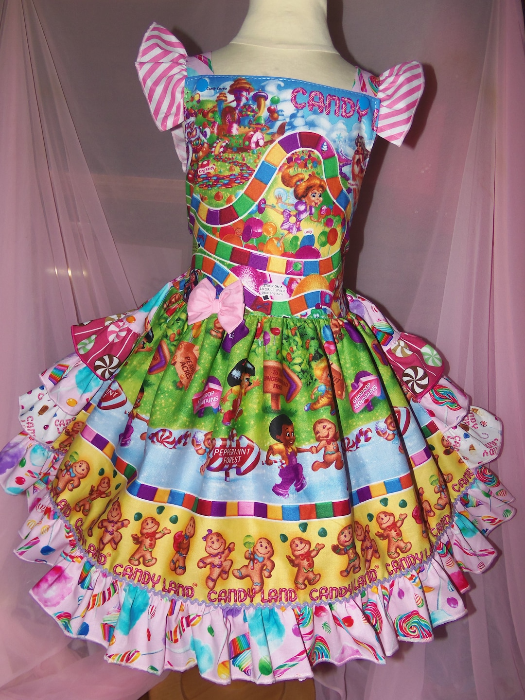 Candyland Vintage Fabric Dress Size 4t Ruffles - Etsy