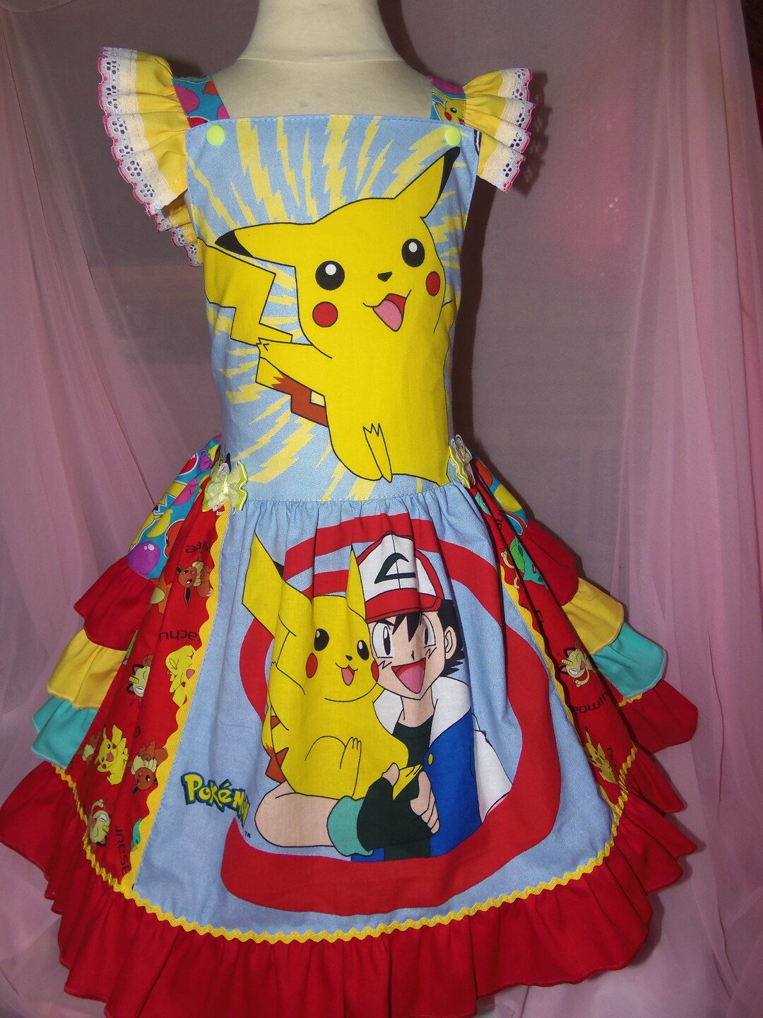 Vintage Girls Poke Dress Fabric Birthday Party , Rare Vintage Fabric ...