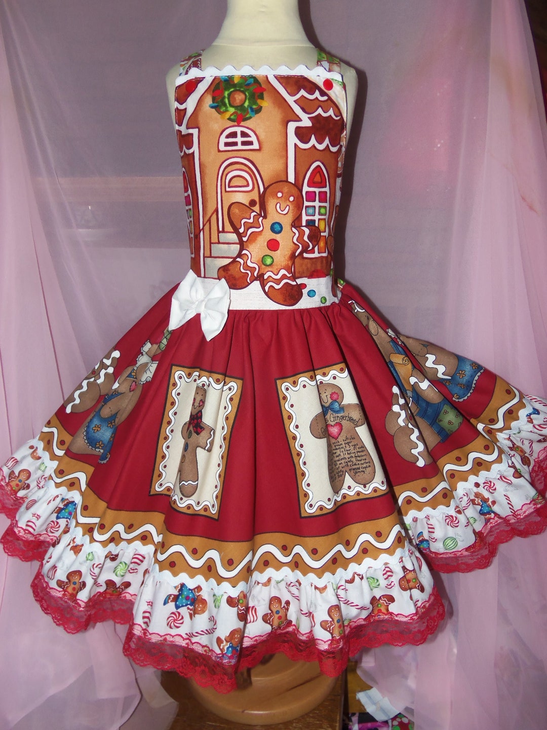 Gingerbread House Girl's Vintage Fabric Dress Size 7 - Etsy