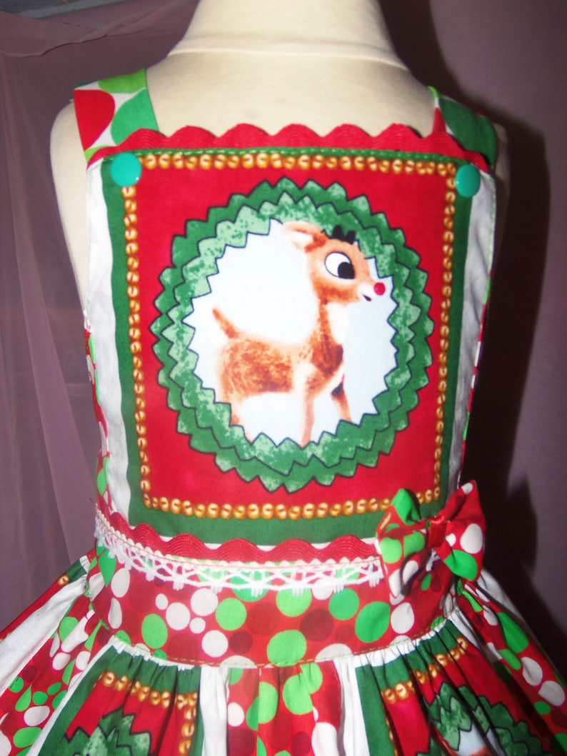 Rudolphs the Red Nosed Reindeer Girl Dress Rare Vintage Fabric - Etsy