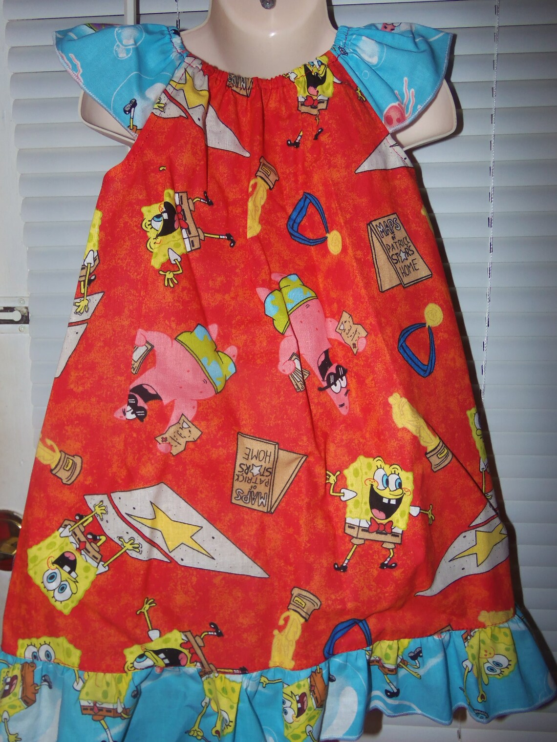 Sponge Man in Pants Vintage RARE Fabric Girl's Dress Size - Etsy
