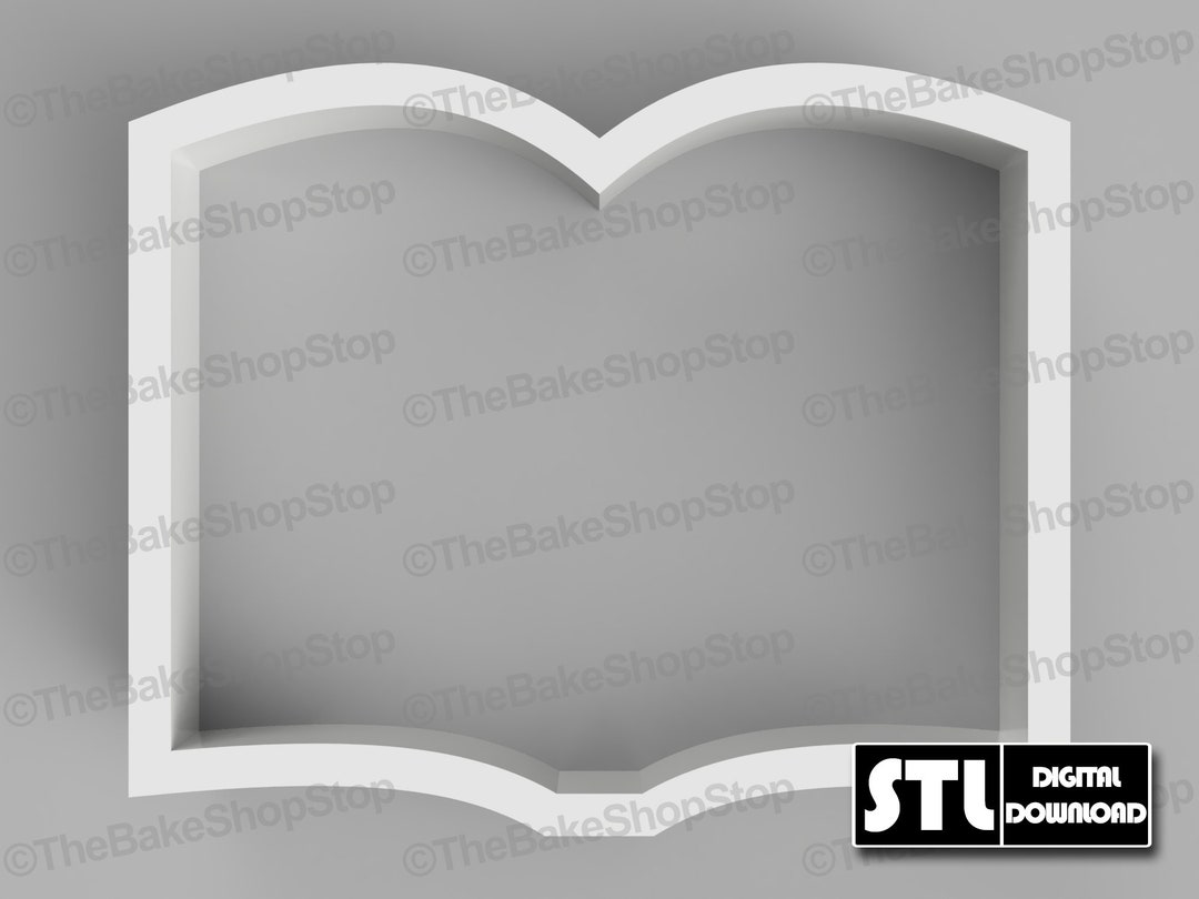 Open Book Cookie Cutter - STL Download - Etsy