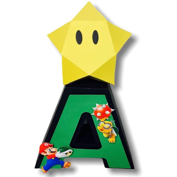 Personalized Mario Bros 3D Letter Party Decorations | Etsy