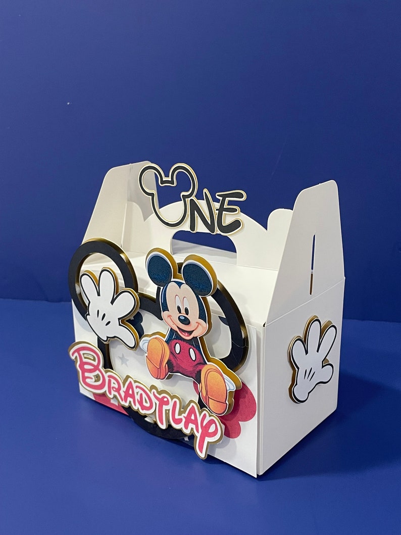 Mickey Mouse Treat Box Mickey One Party Decorations Mickey - Etsy