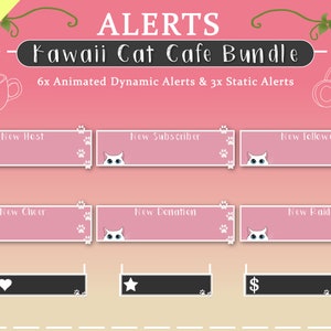 Animated Kawaii Cat Cafe Alerts | Twitch | Youtube | Facebook Gaming ...