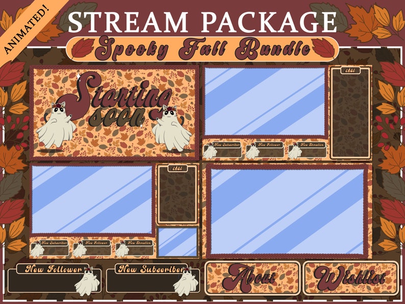 Animated Spooky Fall Twitch Aesthetic Bundle | Screens | Twitch ...