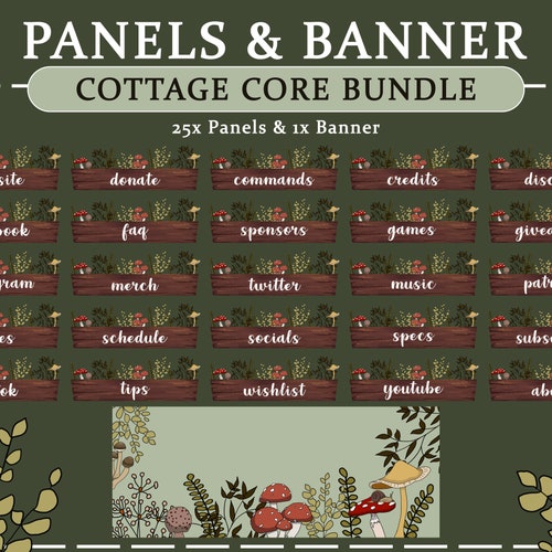 Twitch Cottage Core Banner and Panels Stream Decor - Etsy