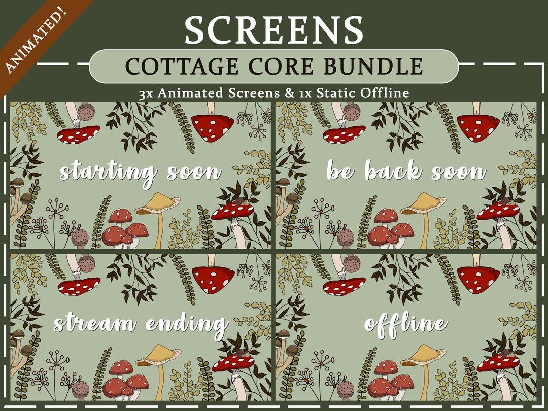Animated Cottage Core Screens | Twitch | Youtube | Overlay | Stream ...