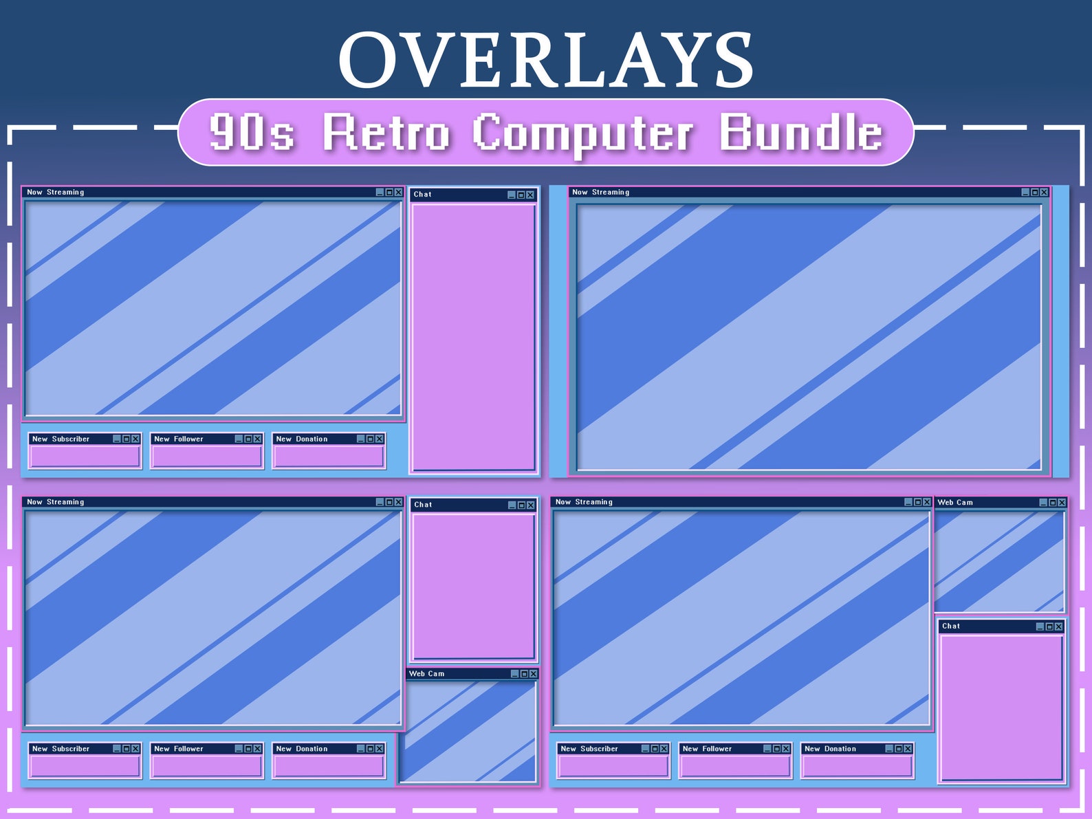 Animated 90s Retro Computer Twitch Aesthetic Bundle | Twitch | Overlay ...
