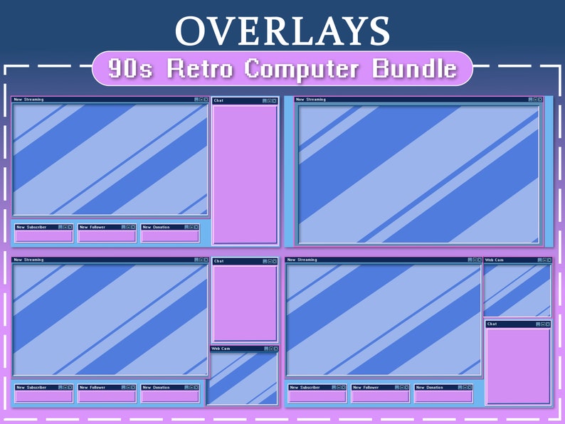 Animated 90s Retro Computer Twitch Aesthetic Bundle | Twitch | Overlay ...