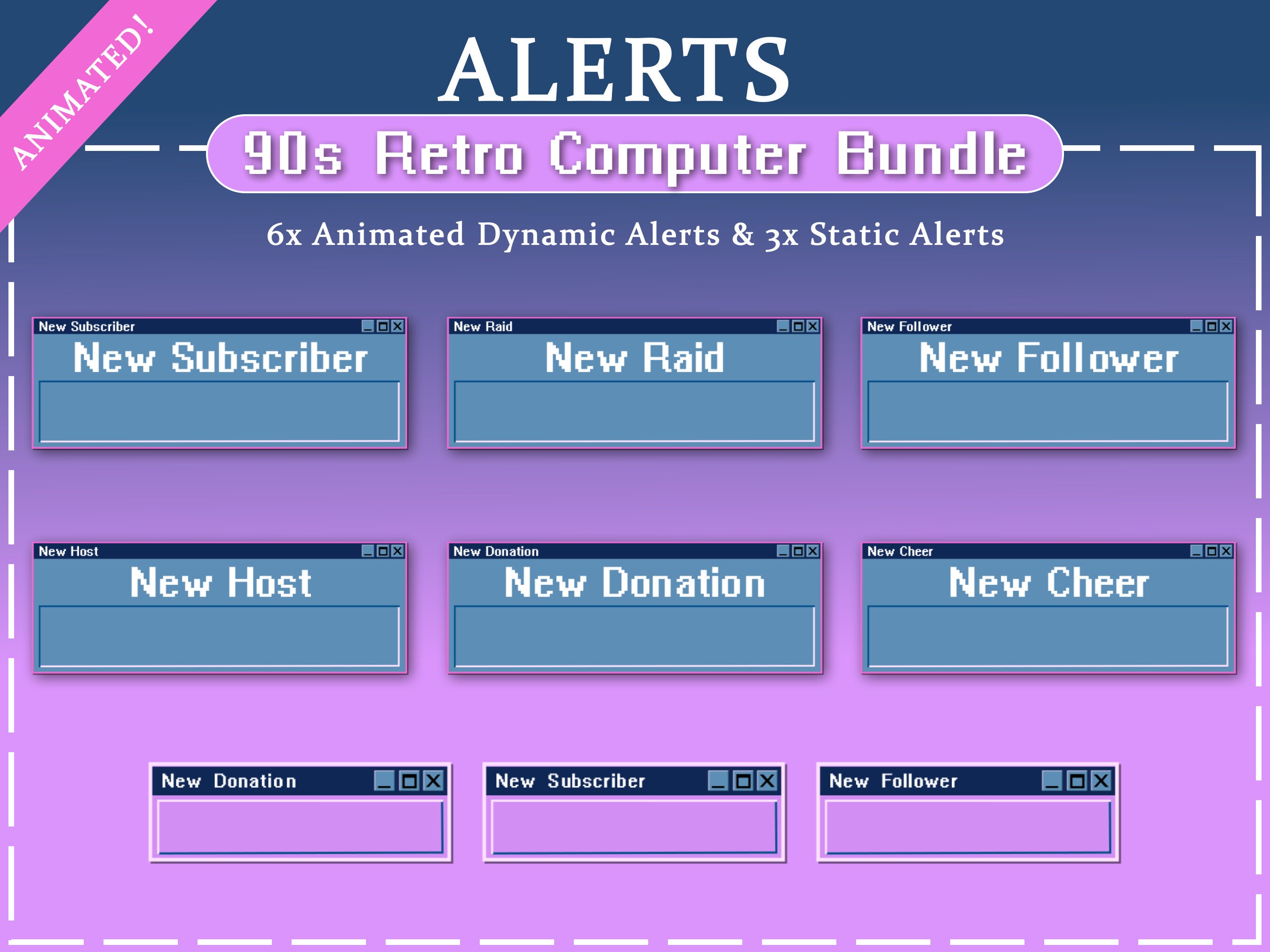 Animated 90s Retro Computer Twitch Aesthetic Bundle | Twitch | Overlay ...