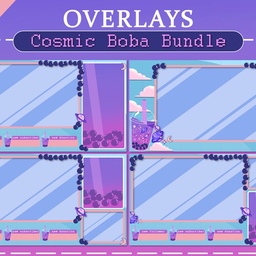 Animated Cosmic Boba Twitch Aesthetic Bundle Screens - Etsy