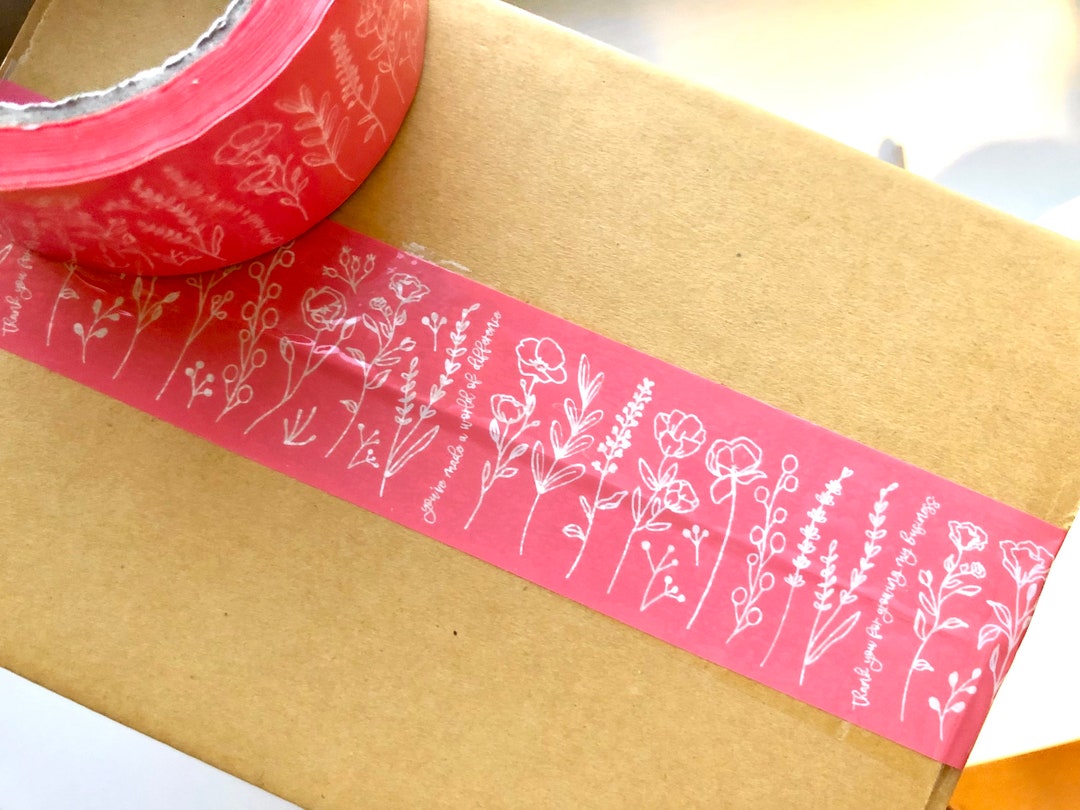 Pretty Shipping Tape Pink Floral Self Adhesive Packing Tape Small ...