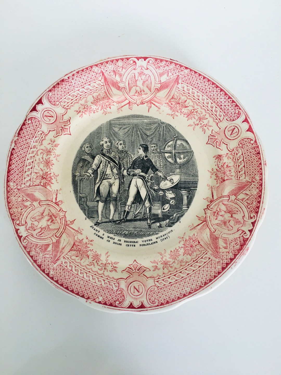Old Napoleon Talking Plates Earthenware From Sarreguemines France - Etsy UK