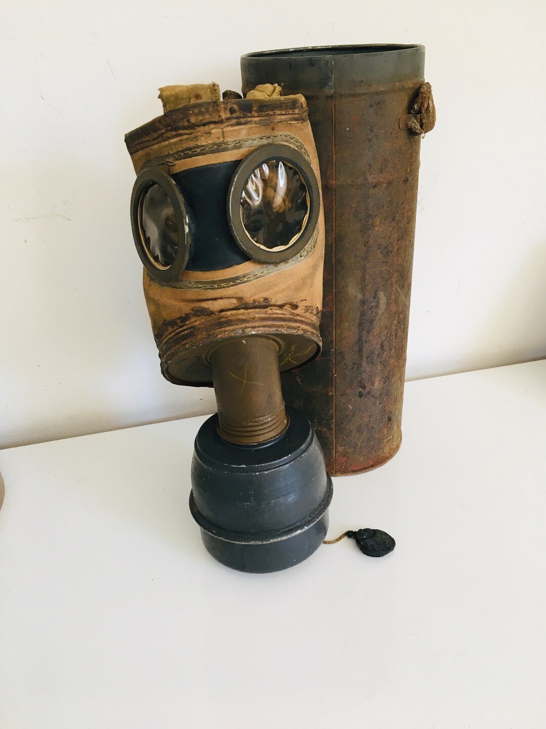 Old Ducel Ww2 France Gas Mask in Its Metal Tube - Etsy