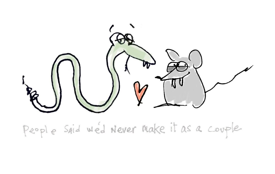 Cute Odd Couple Cartoon Anniversary Greeting Card - Etsy