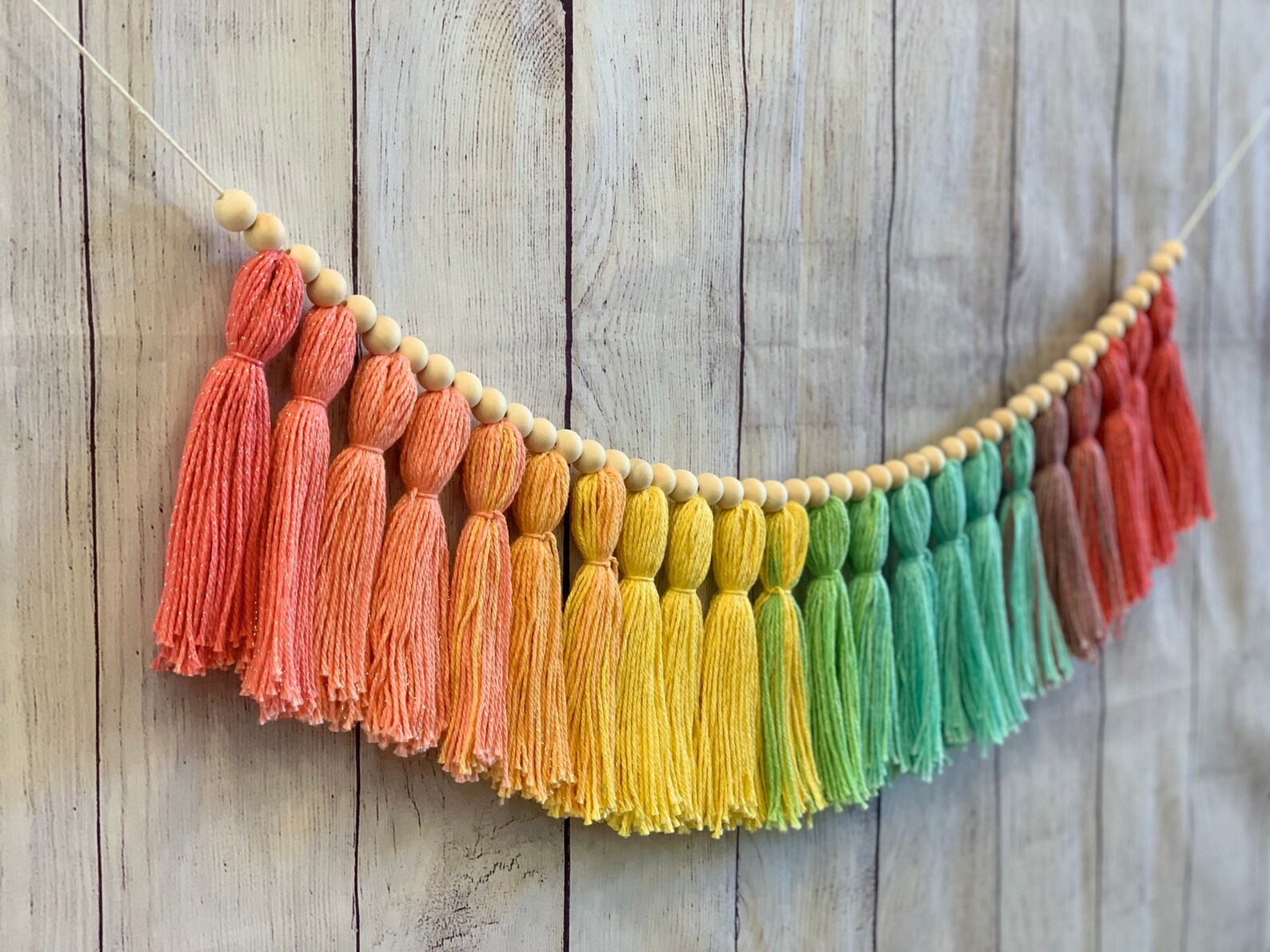 Tropical Rainbow Tassel Garland | Tassel Banner - Etsy