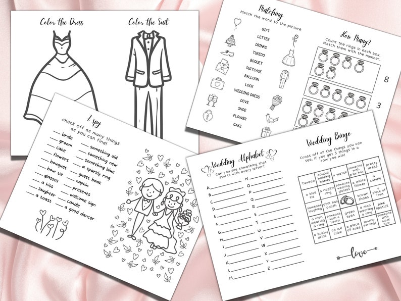 Kids Wedding Activity Book Download and Print Wedding Games - Etsy
