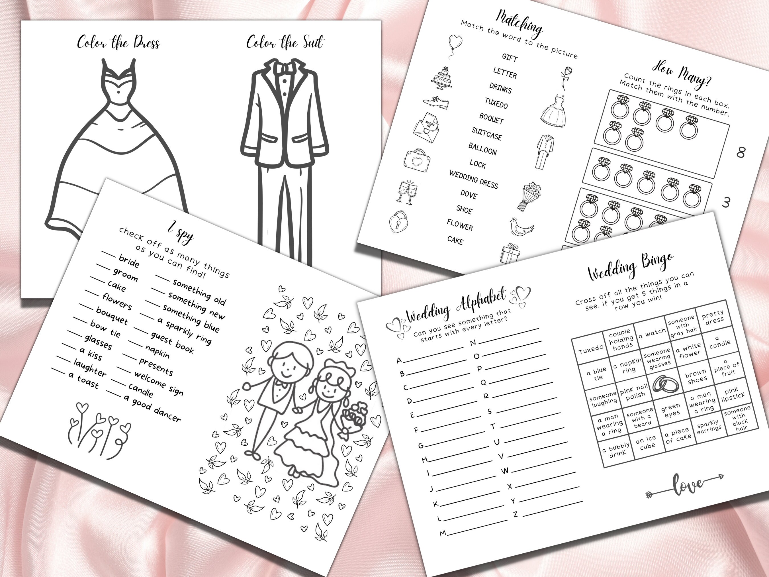 Kids Wedding Activity Book Download and Print Wedding Games - Etsy