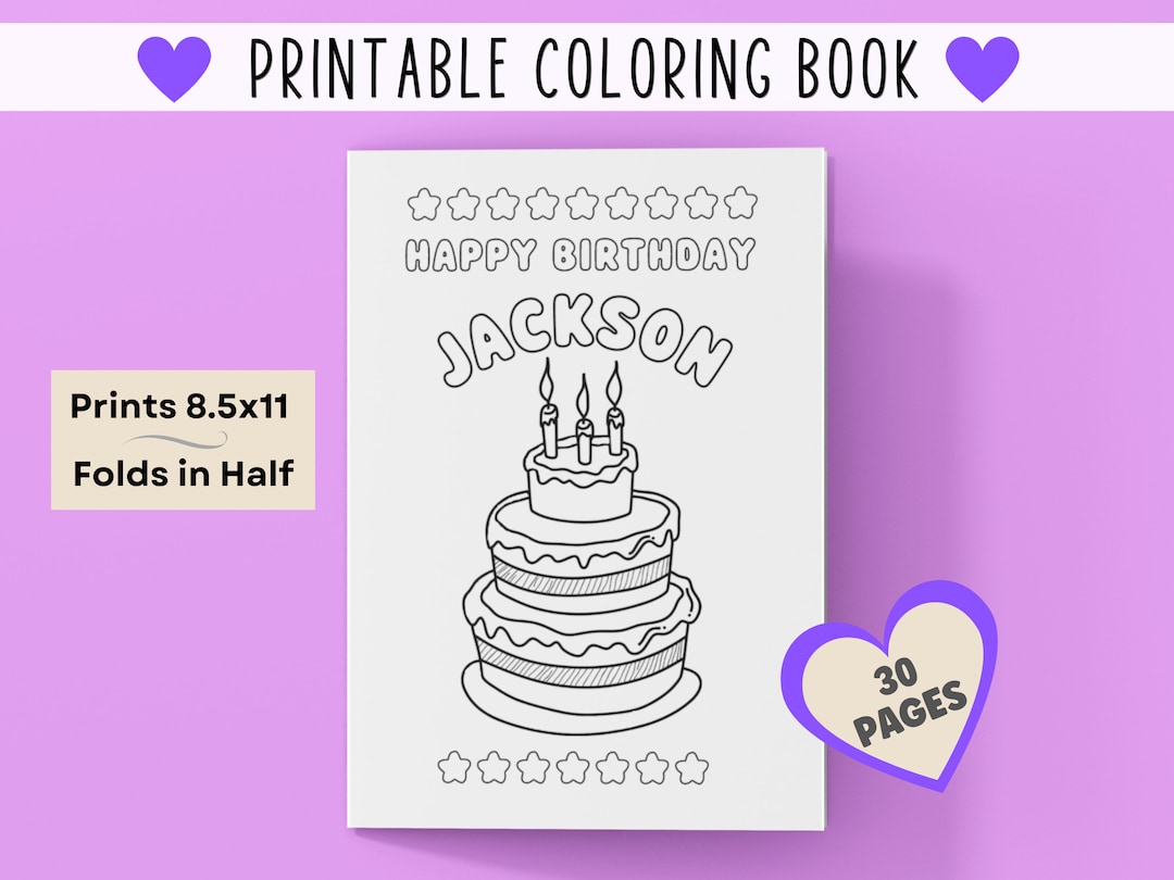 Personalized Birthday Coloring Book Custom Birthday Party - Etsy