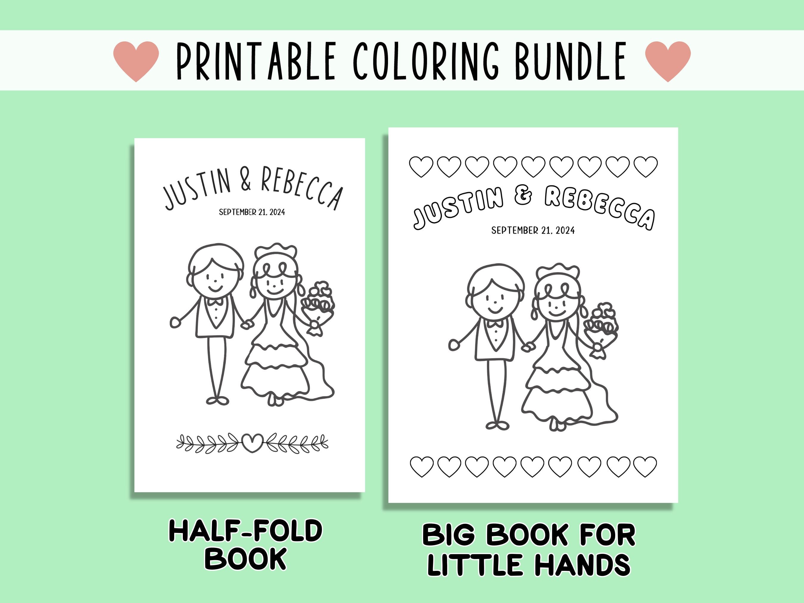 Kids Wedding Activity Bundle Coloring Book Wedding Coloring Kids ...