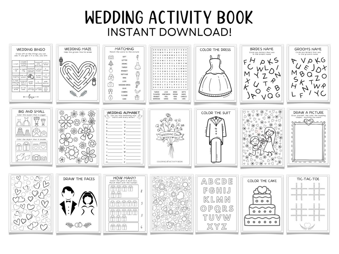 Wedding Busy Book Kids Table Ideas Wedding Activity Book Wedding ...