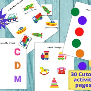 Printable Toddler Busy Book, Preschool and Kindergarten Worksheets ...