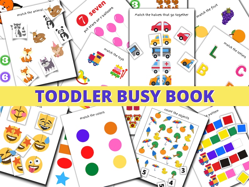 Printable Toddler Busy Book Preschool and Kindergarten - Etsy