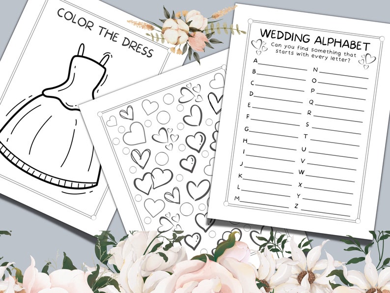 Kids Wedding Activity Book Printable, Wedding Games, Coloring Pages ...