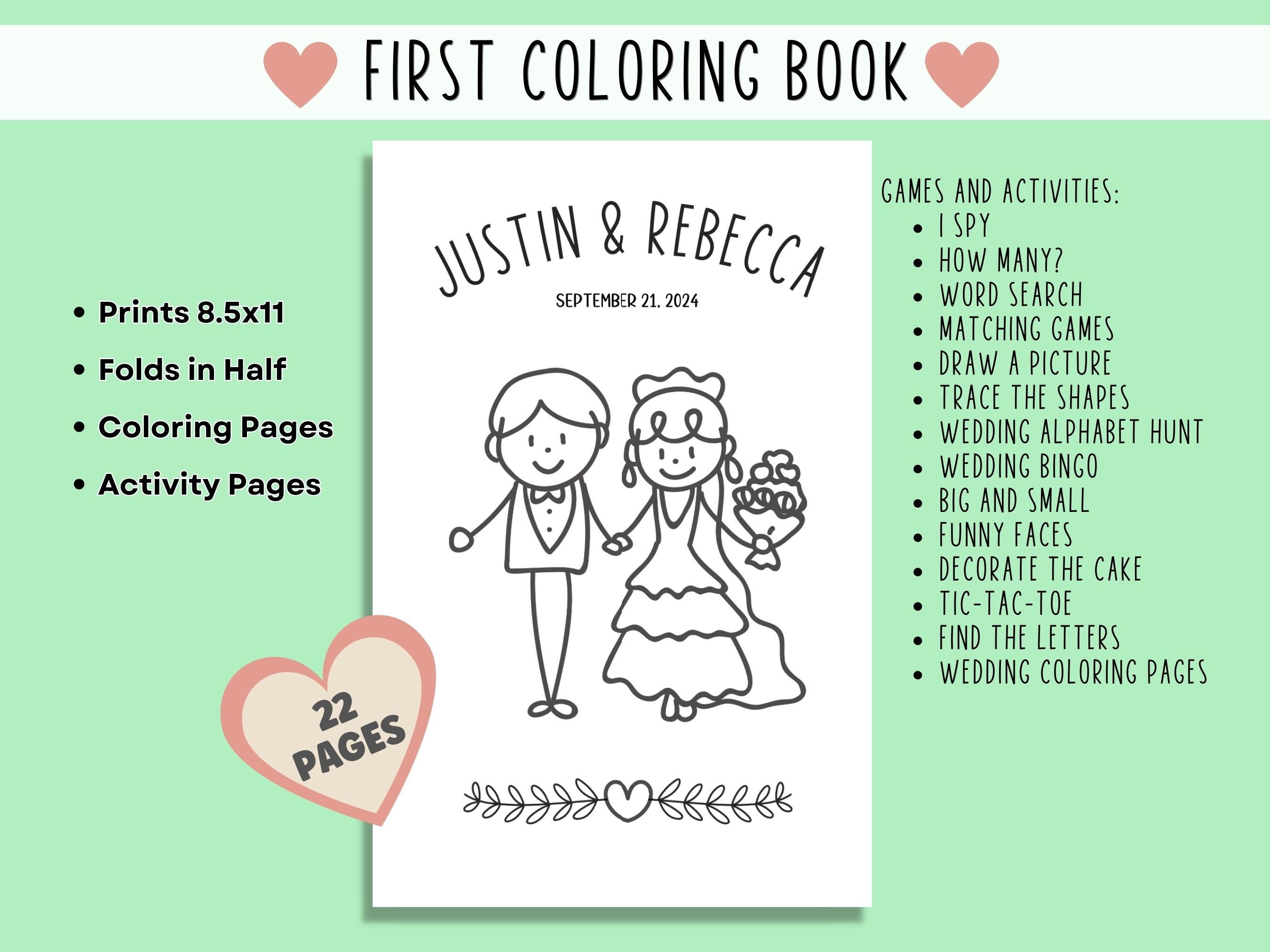 Kids Wedding Activity Bundle Coloring Book Wedding Coloring Kids ...
