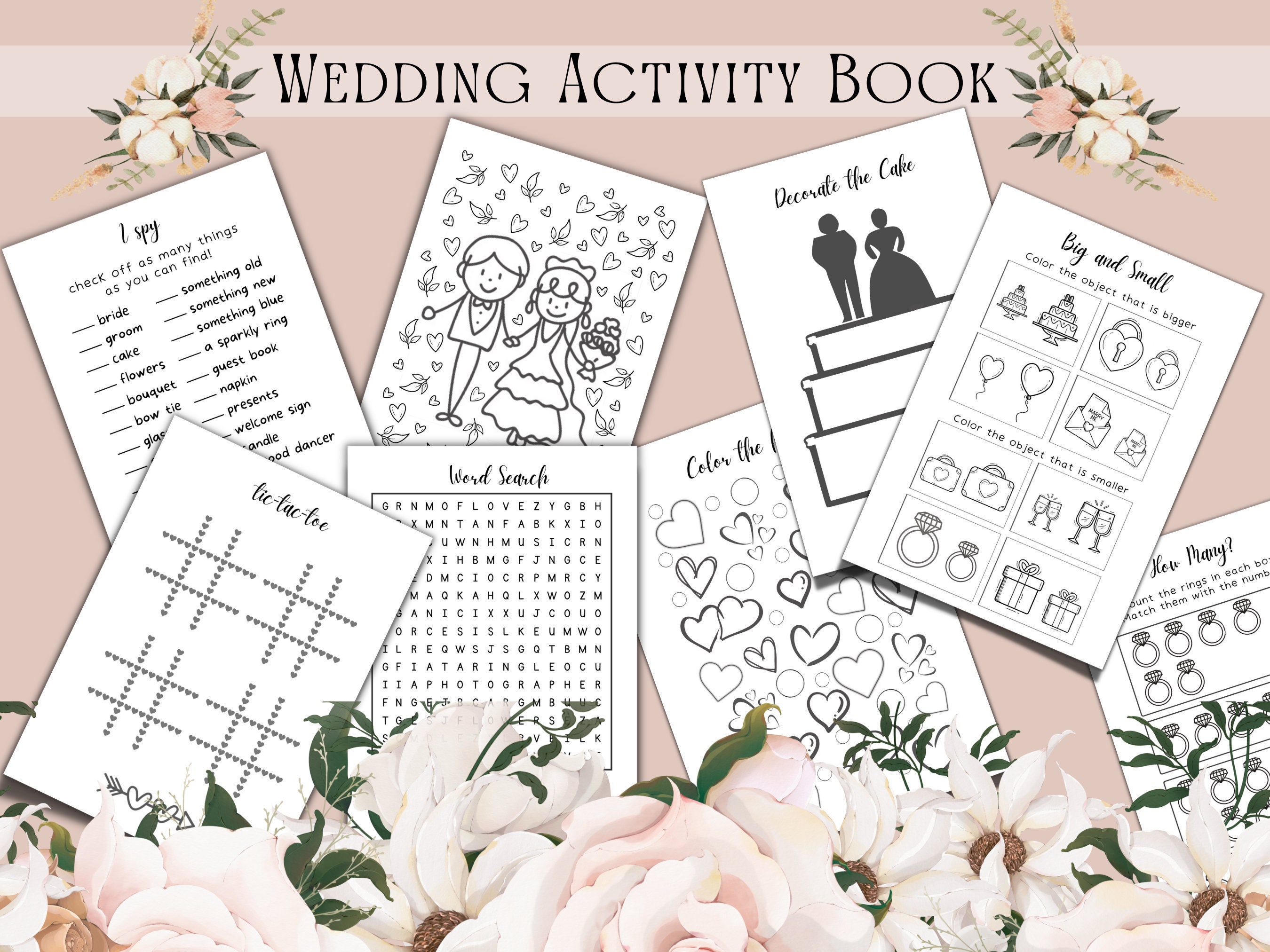 Kids Wedding Activity Book Download and Print Wedding Games - Etsy