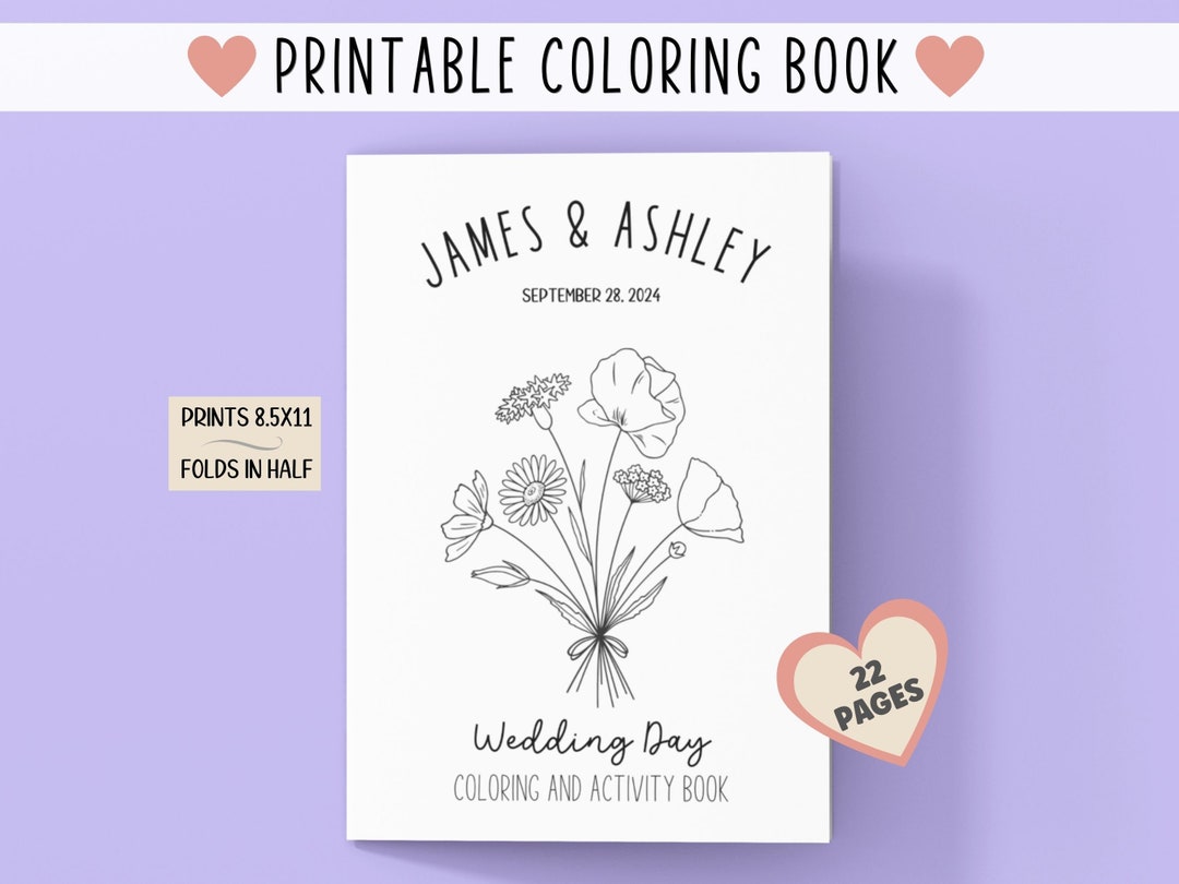 Kids Wedding Coloring Book Wedding Activities Coloring Kids Wedding ...