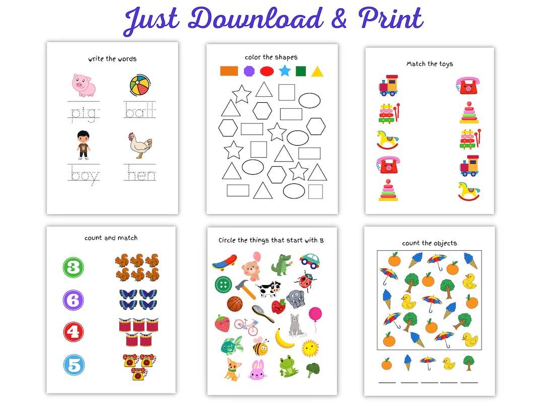 Toddler Busy Book Printable Busy Book Pages Preschool Binder ...