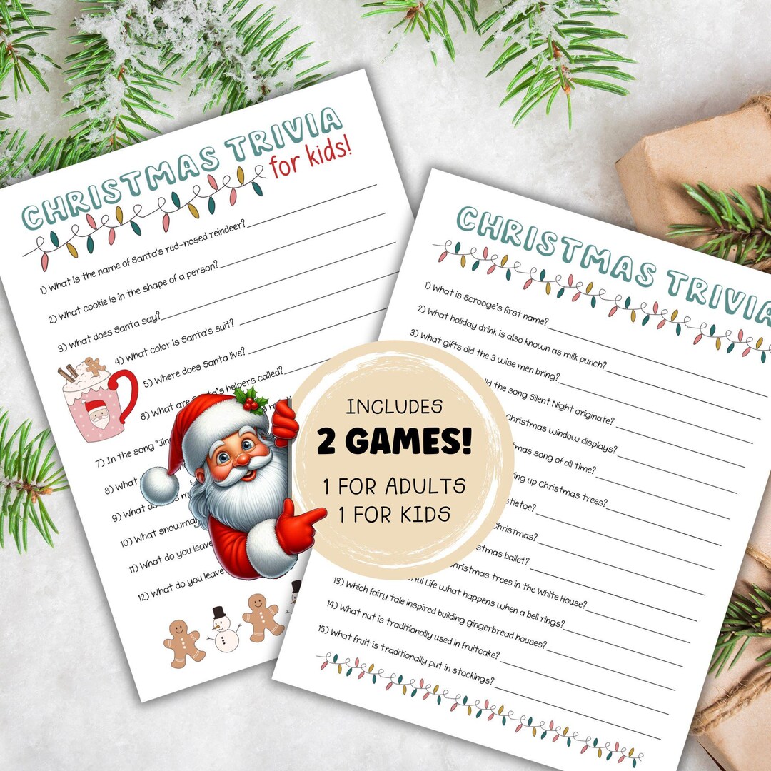 Christmas Trivia Game: Family Holiday Activity (digital Download) - Etsy
