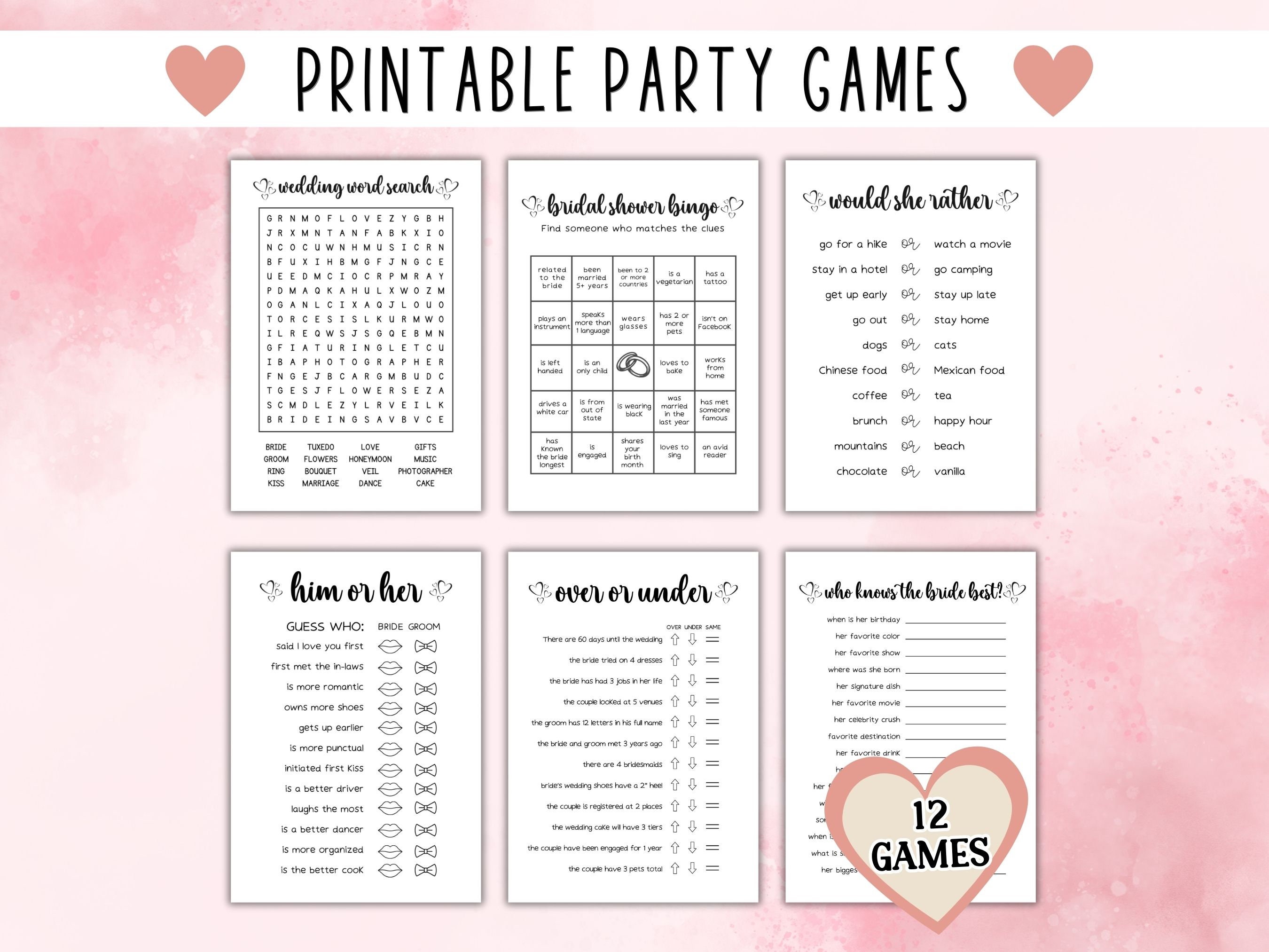 Juegos Imprimibles Para Despedidas De Soltera